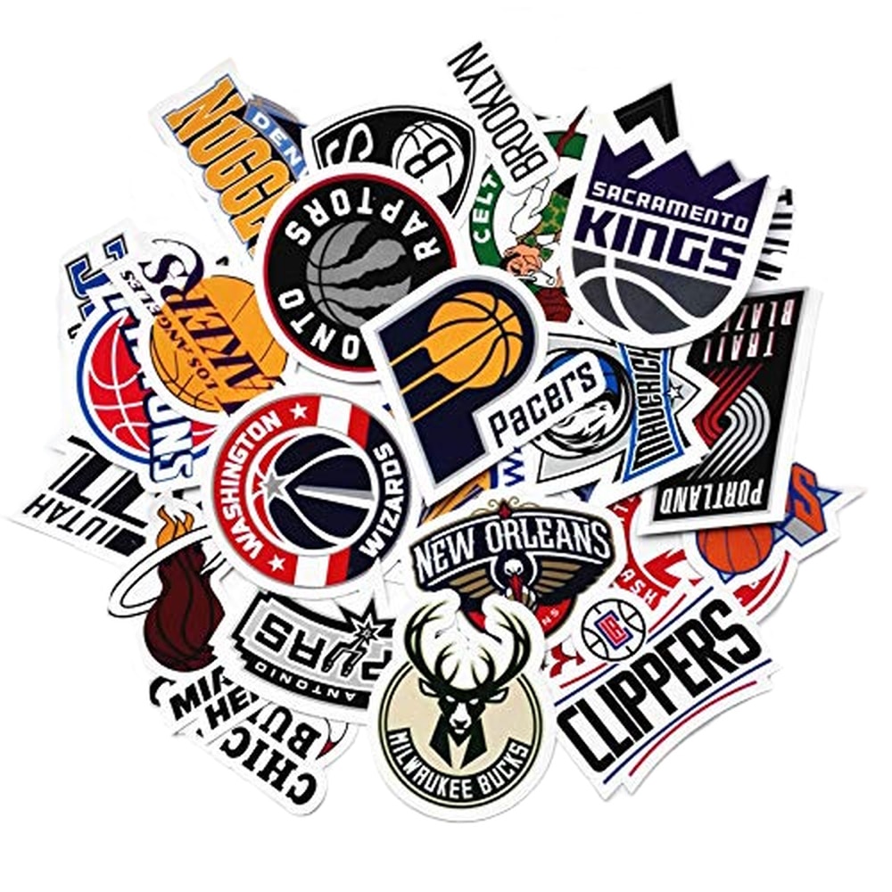 Set Stickere 32 bucati Waterproof Pvc, NBA basketball All Stars, 5 cm ...