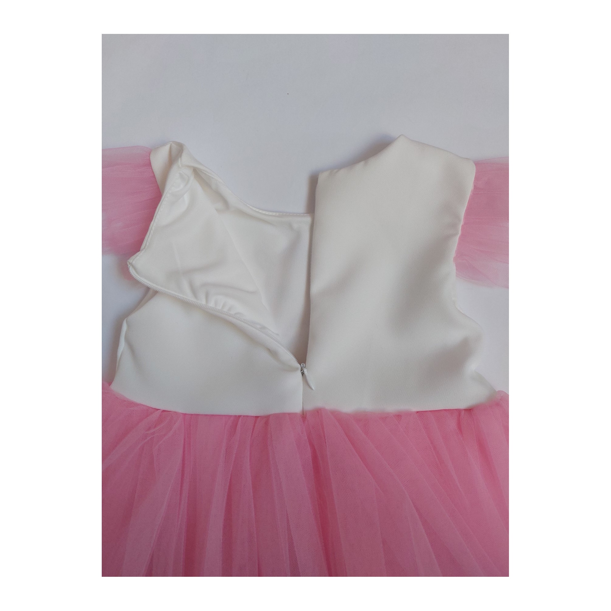 Set Rochie pentru Fetite cu Bentita, Model Unicorn, Tul si Bumbac, Roz ...