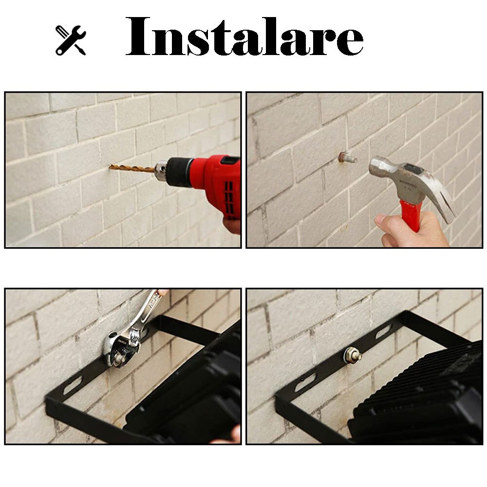 Proiector LED SIKS de Exterior De 15W Cu Panou Solar, Telecomanda Cu ...