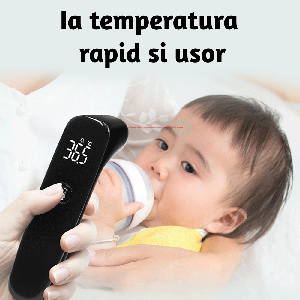 Termometru digital cu infrarosu, non-contact, pentru copii si adulti ...