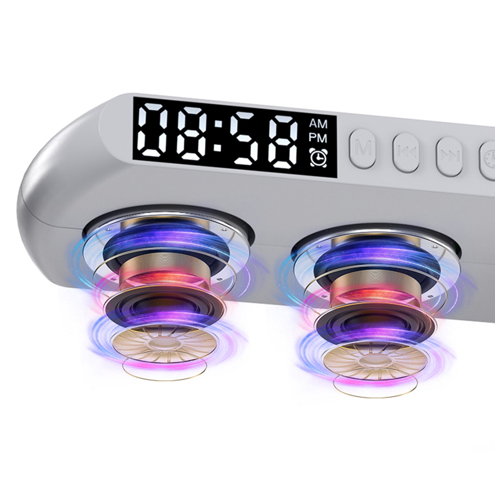 Lampa Inteligenta RGB LEXELPRO®, design modern, ceas digital cu alarma ...