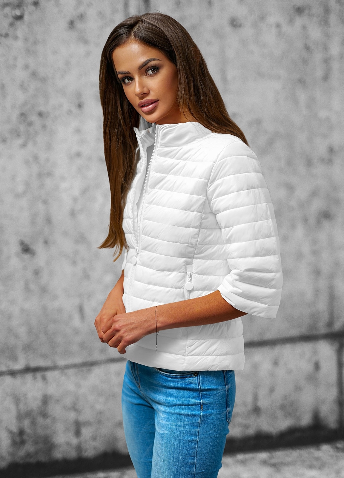 Geaca dama alba OZONEE O/H891 M - eMAG.ro