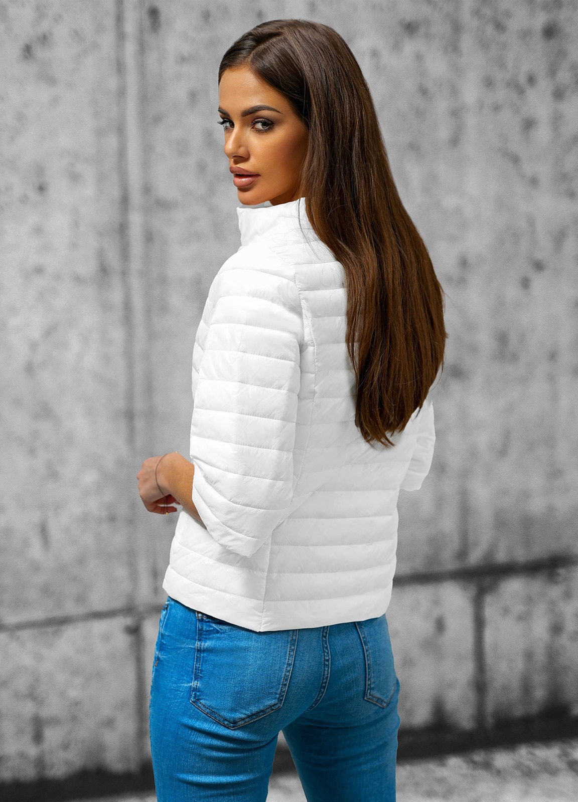 Geaca dama alba OZONEE O/H891 M - eMAG.ro