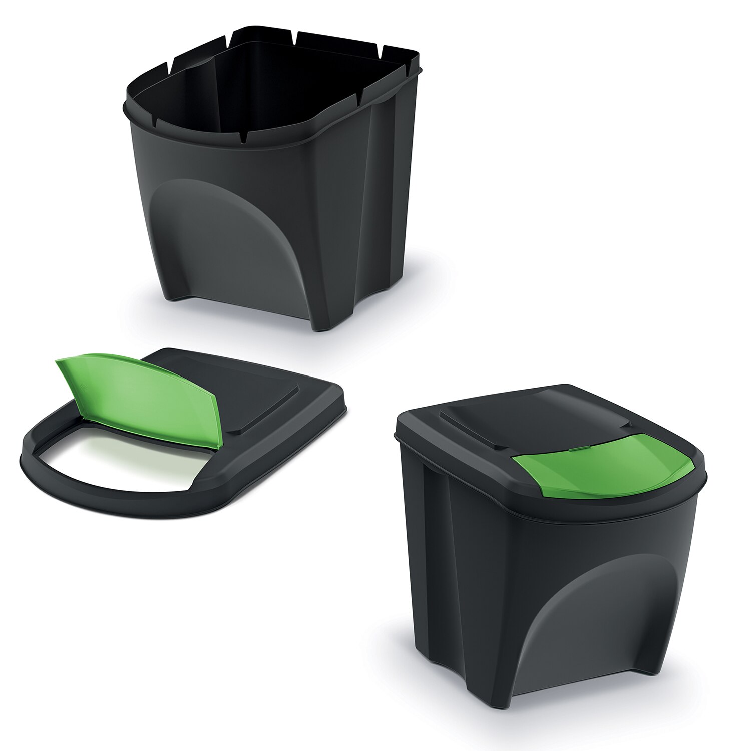 Set 4 cosuri pentru colectare selectiva Prosperplast, Sortibox ...