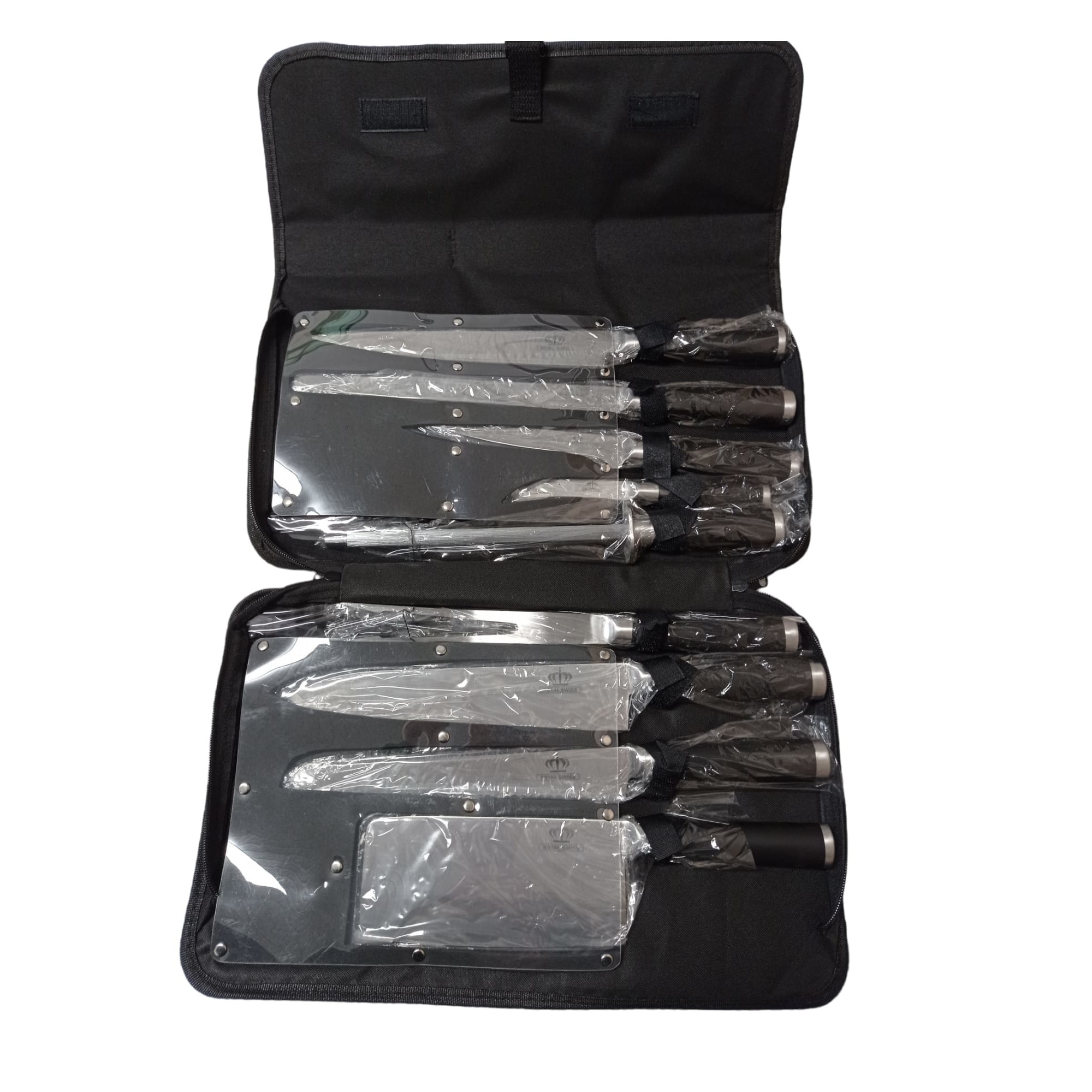 Set Cutite Profesionale Royal Swiss, 9 piese, otel inoxidabil, geanta ...