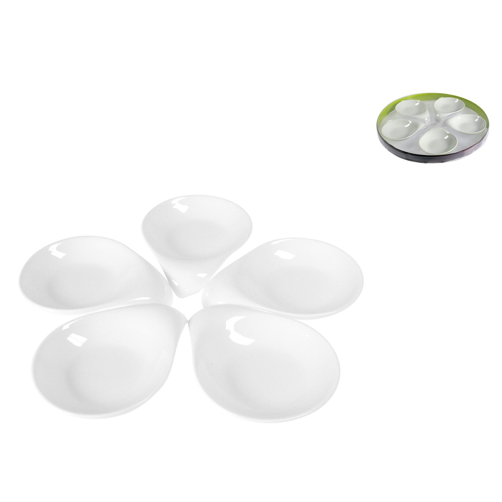 Set 5 boluri portelan pentru aperitive - eMAG.ro