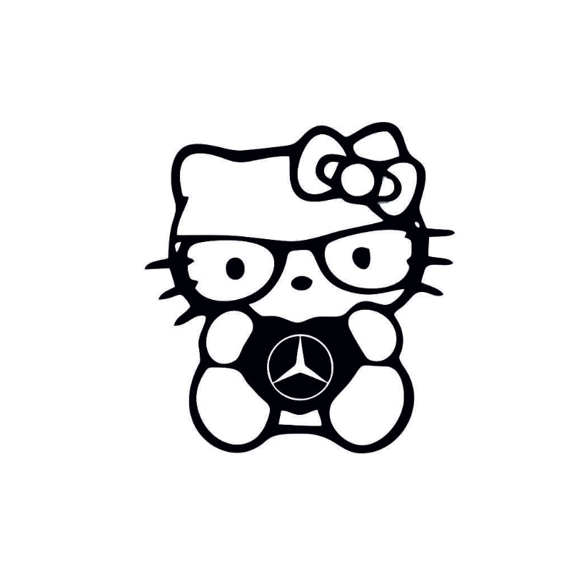Sticker Hello Kitty Mercedes 12x11.2 cm, Creative Rey® - eMAG.ro