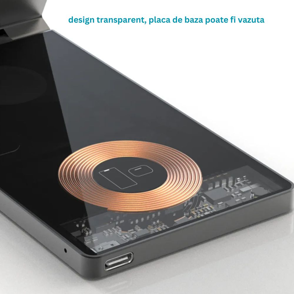 Incarcator Wireless QI Fast Charge Magsafe 30W, RiKbo®, Pliabil ...