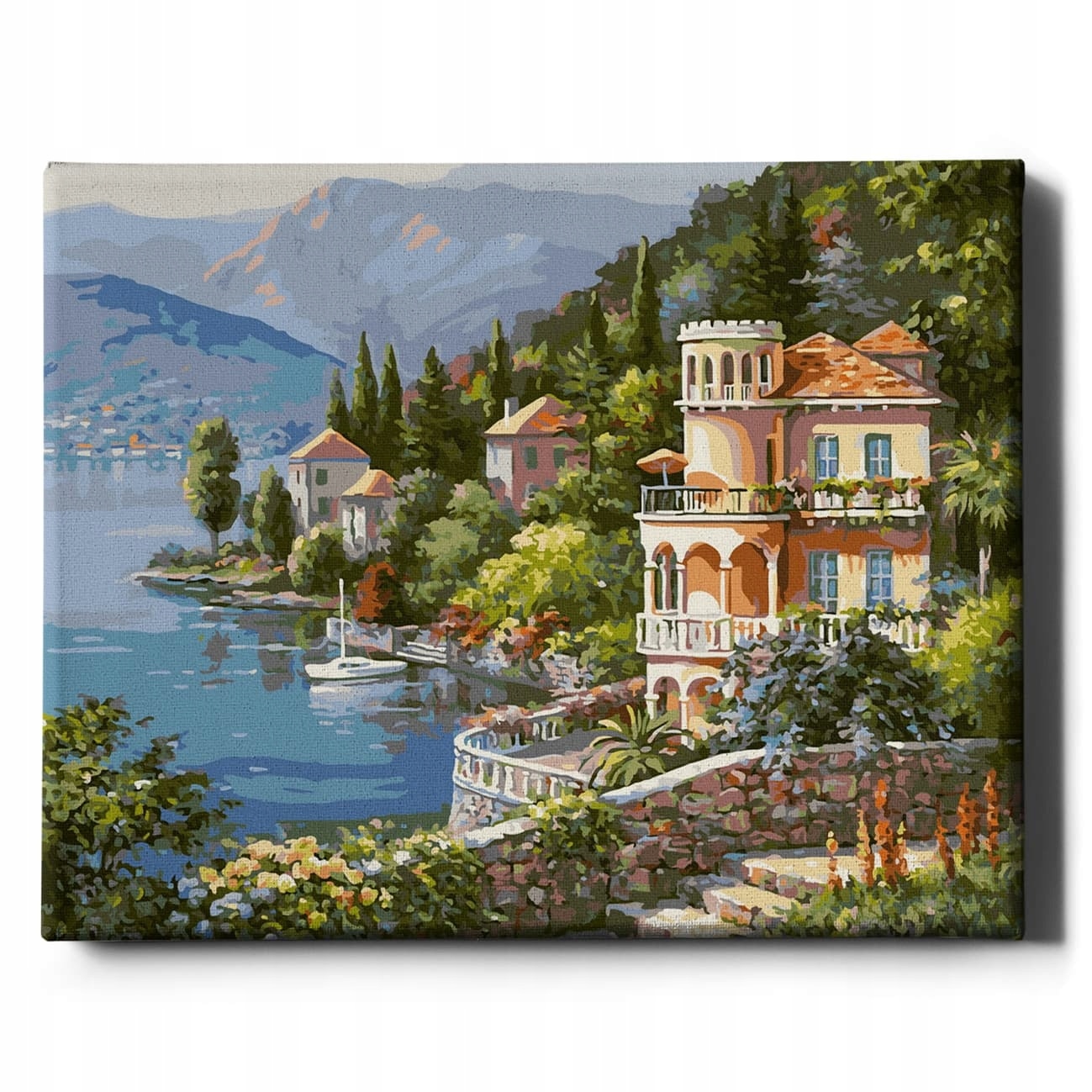 Set pictura pe numere, O plimbare pe malul apei, 40 x 50 cm, Panza ...