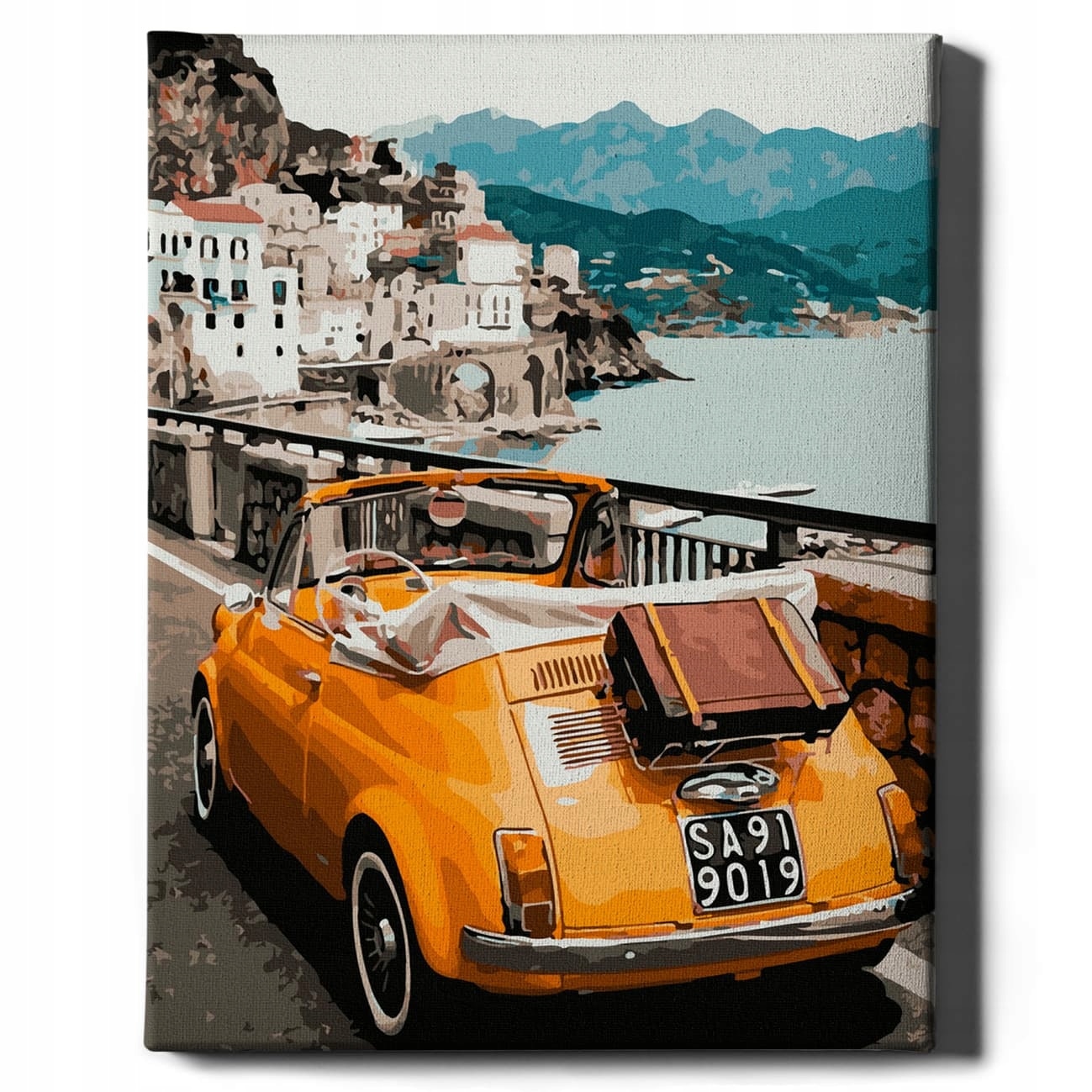 Set pictura pe numere, Masina pe malul apei, 40 x 50 cm, Panza ...