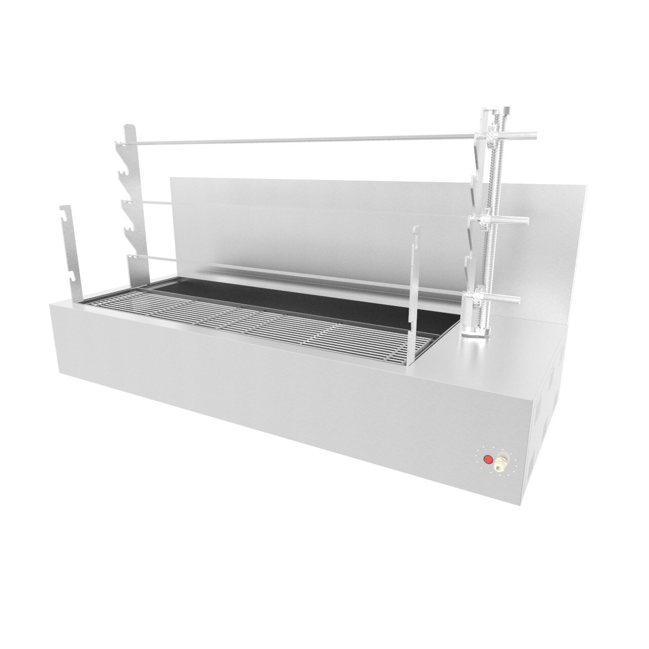 Gratar cu protap rotisor electric, profesional din inox pentru carbuni ...