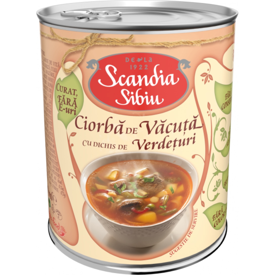 Set 2 x Ciorba de Vacuta cu Dichis de Verdeturi, Scandia Sibiu, 400 G ...