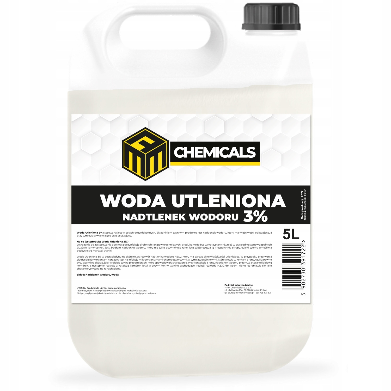Apa oxidata peroxid de hidrogen 3%, MRM, 5l - eMAG.ro