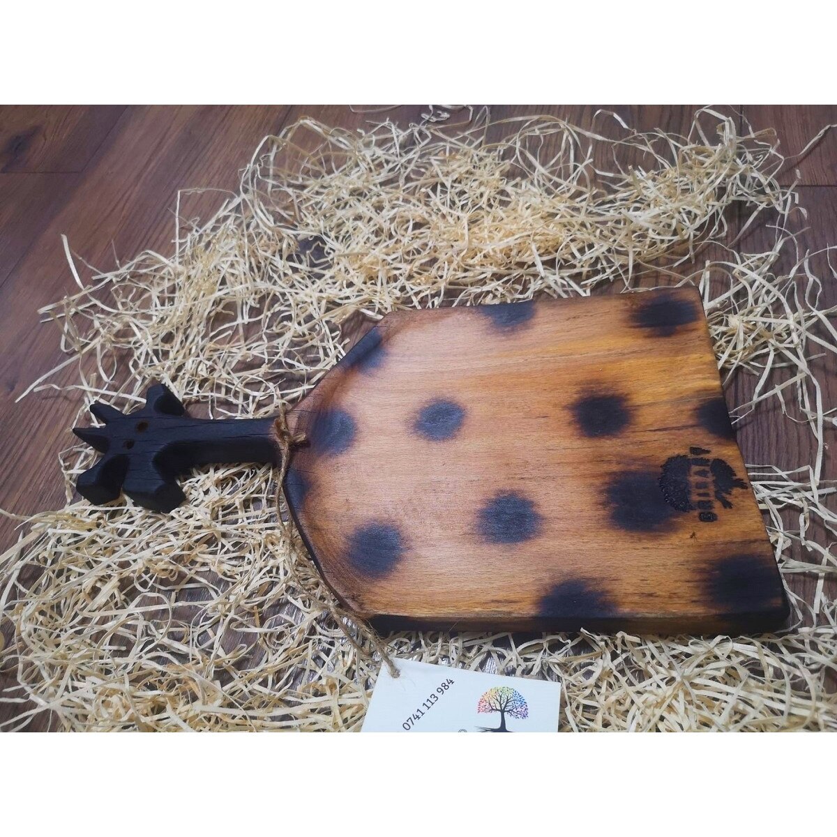 Tavita din lemn pentru copii, Girafa, 37 x 18 cm, handmade, CrisART ...