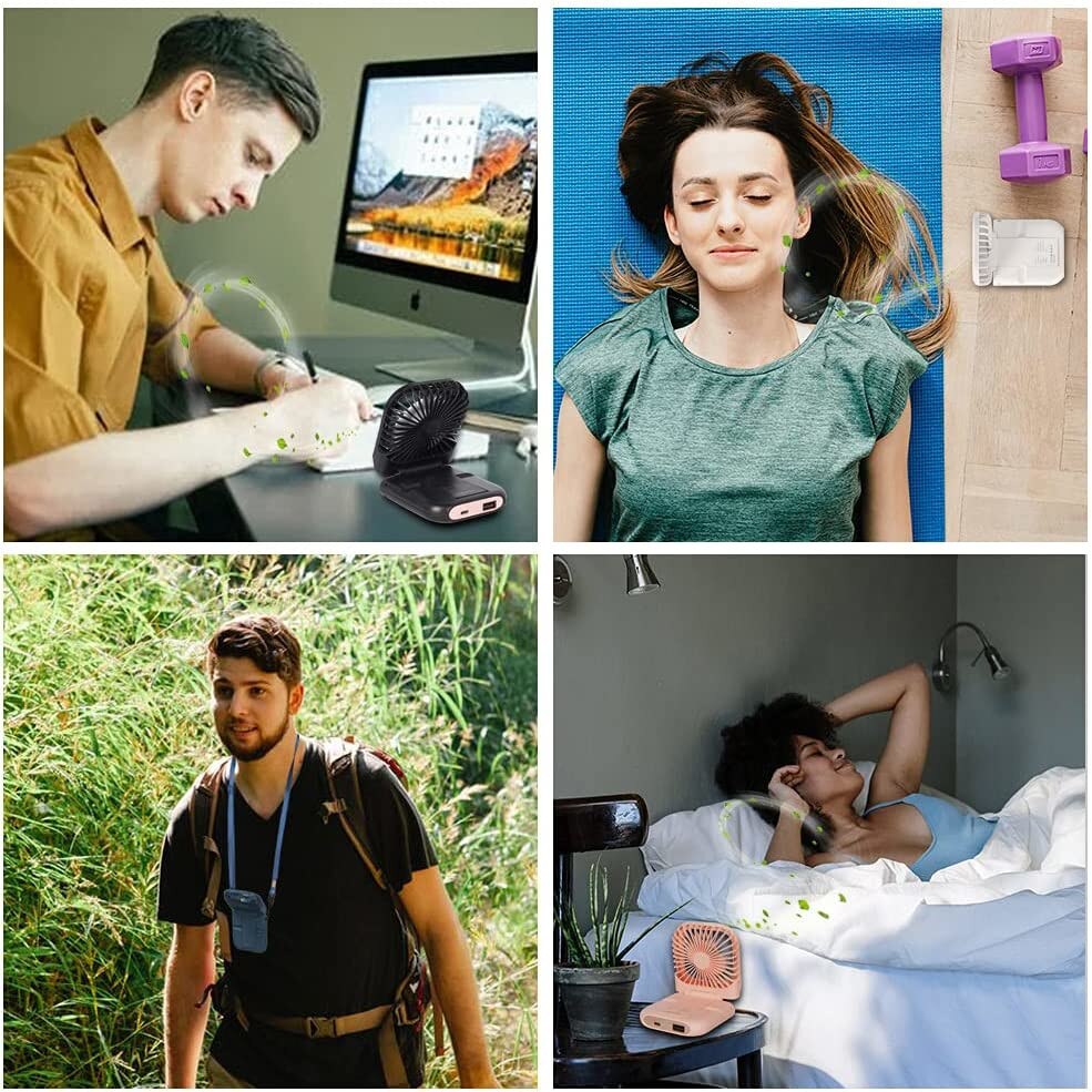 Ventilator portabil, Pliabil, 3000mAh, USB, Negru - eMAG.ro