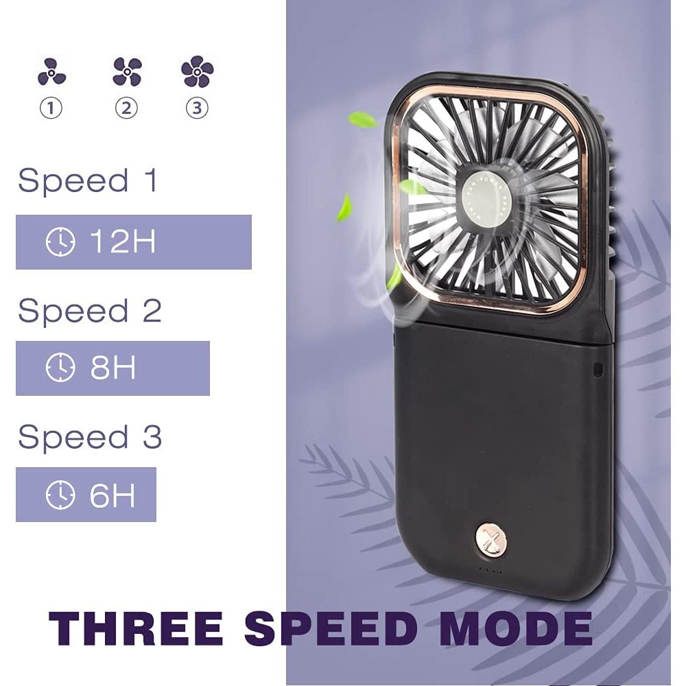 Ventilator portabil, Pliabil, 3000mAh, USB, Negru - eMAG.ro