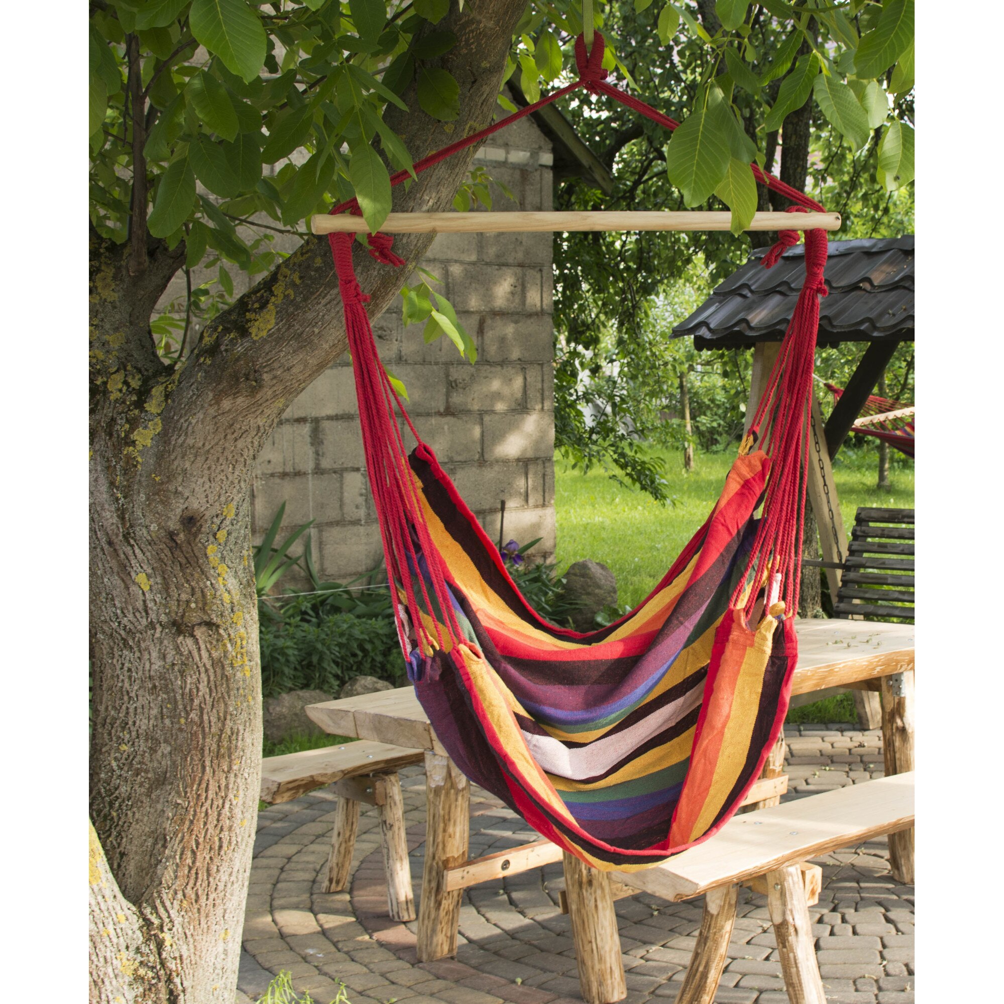 Scaun suspendat model brazilian iMK® multicolor 100x100 cm, din bumbac ...