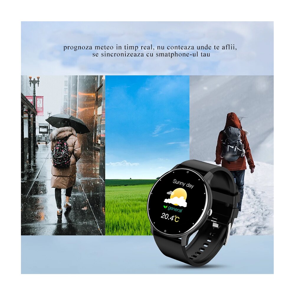 Ceas Smartwatch si bratara fitness, MENZ®, model MNZ14683, Notificari ...