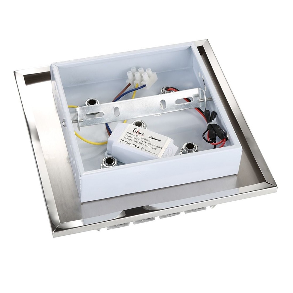 Set 2 lampi de tavan cu LED-uri de cristal, Goeco, Patrat, Lluminat ...