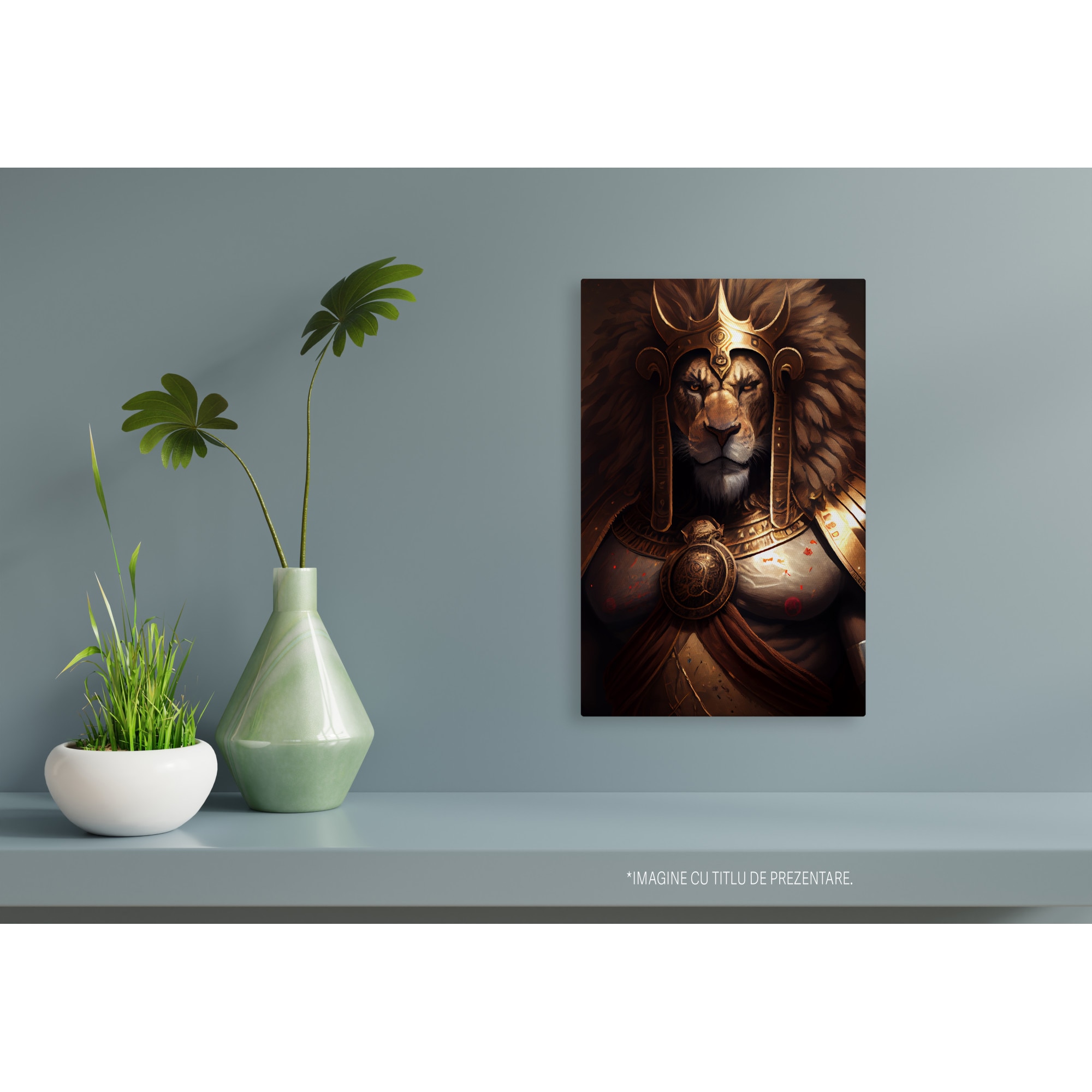 Tablou Canvas Regele Leu, Regele Junglei, Armura De Aur, Padure ...