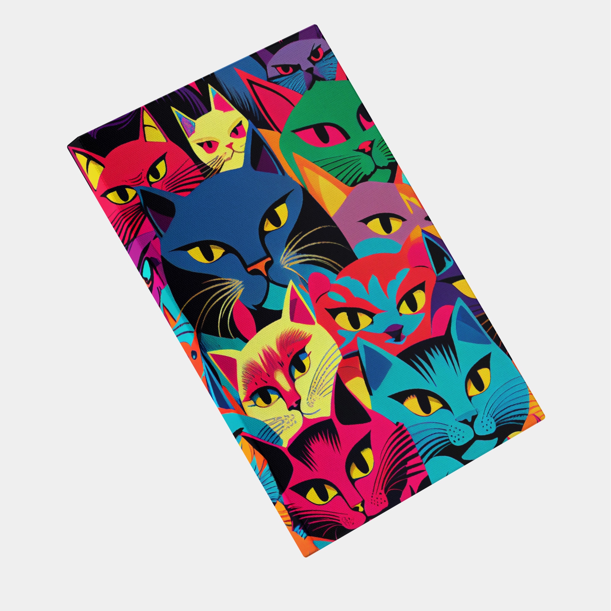 Tablou Canvas Pisici Cu Mustati Colorate, Camera Copiilor, Desene ...