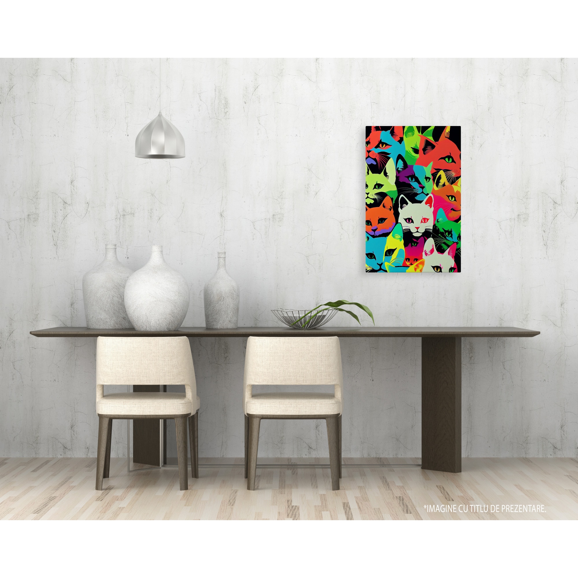 Tablou Canvas Pisici Cu Colorate, Camera Copiilor, Motani, Desene ...
