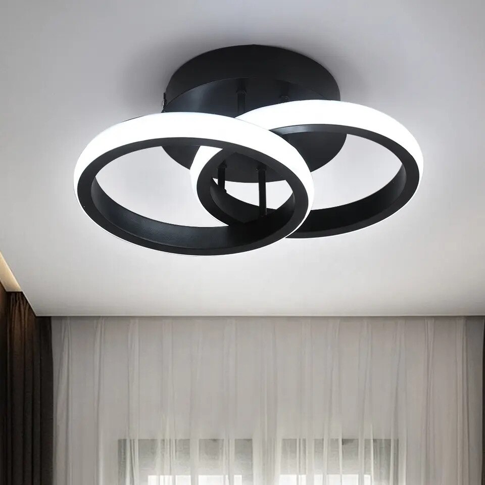 Lustra LED, Tip Plafoniera Led MMASEL, Rama Neagra, Calitate Premium ...