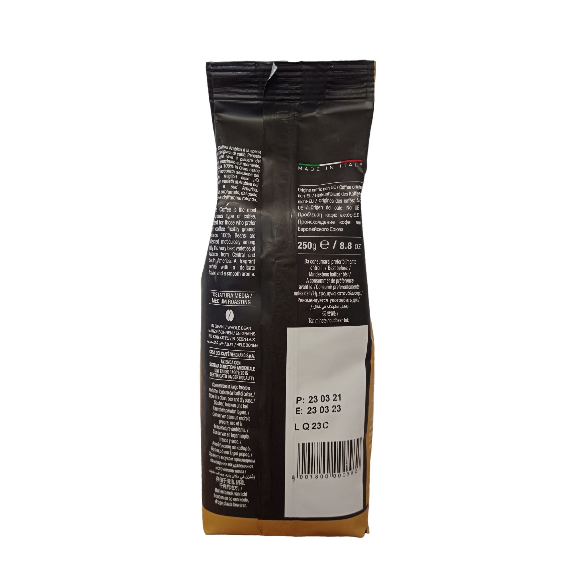 Set 2 pungi de cafea Vergnano, Arabica 100%, boabe, 2 x 250g - eMAG.ro