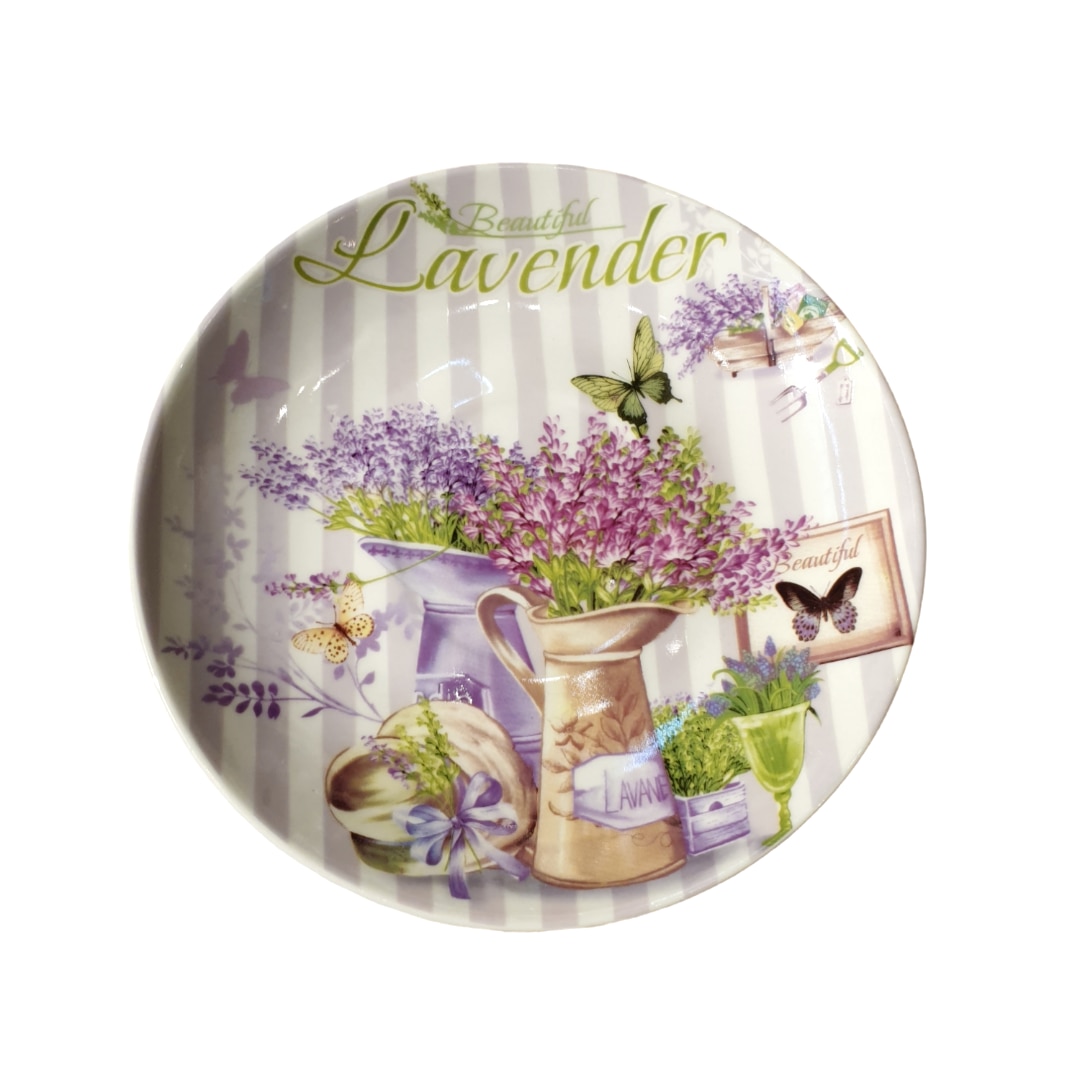 Set ceainic cu ceasca si farfurie pentru o persoana cu imprimeu Lavanda ...