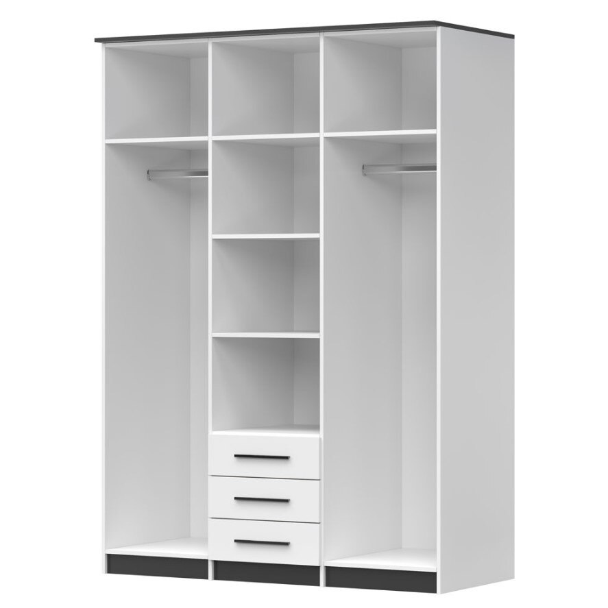 Dressing Stefan 3D, alb/negru, 150 x 210 x 64 cm - eMAG.ro