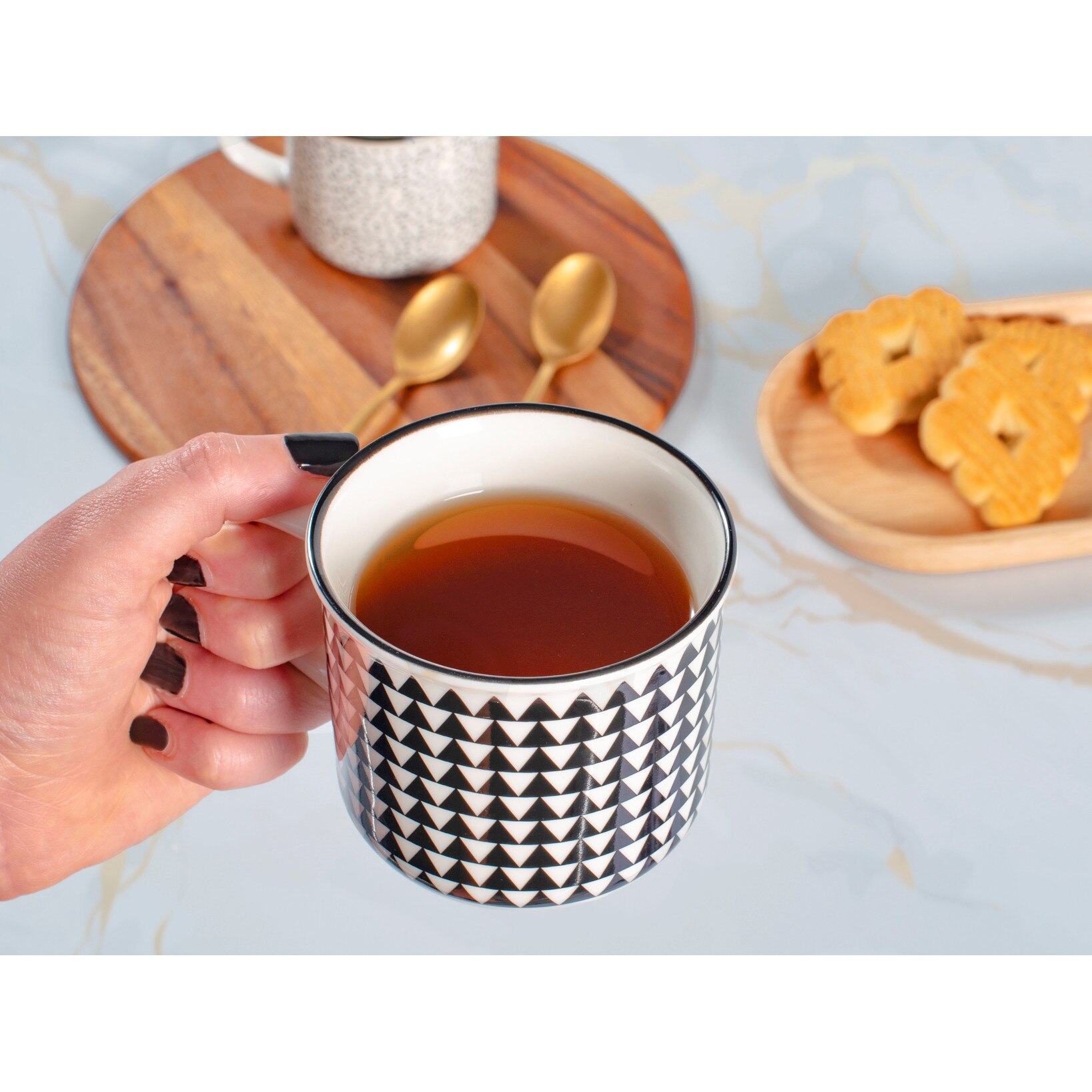 Set 6 cani portelan, modele asortate, 220 ml - eMAG.ro