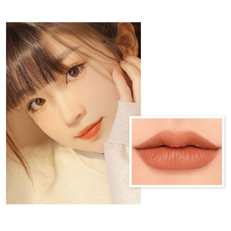 Ruj/Creion de buze, QIC, 2in1, Rezistent la apa, Mat, Maro portocaliu ...