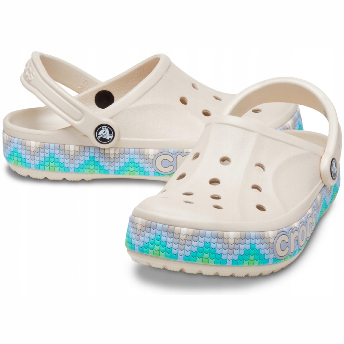 Saboti Femei, Crocs, Bayaband Chevron Band Clog, Croslite, Bej, 38-39 EU - eMAG.ro