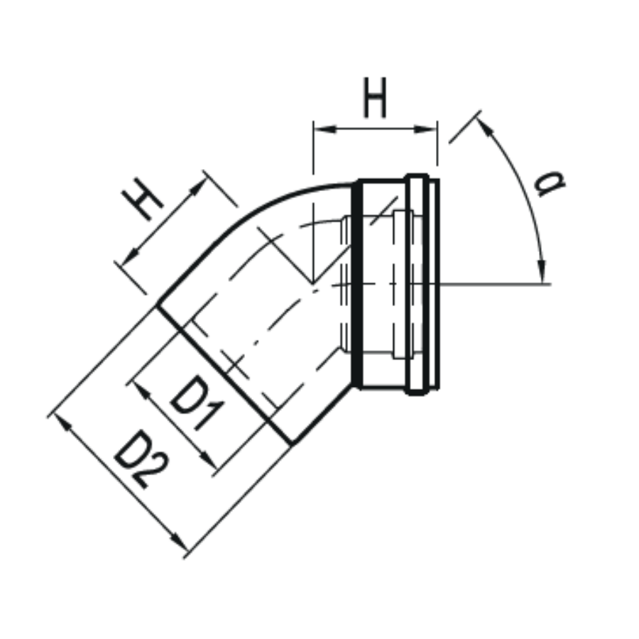 PPS/ALU könyök 45° D80/125 - eMAG.hu