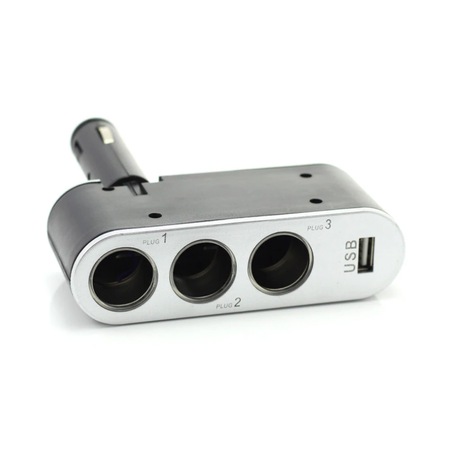 Priza Bricheta Auto, Tripla cu port USB, Redare Audio de pe telefoane ...