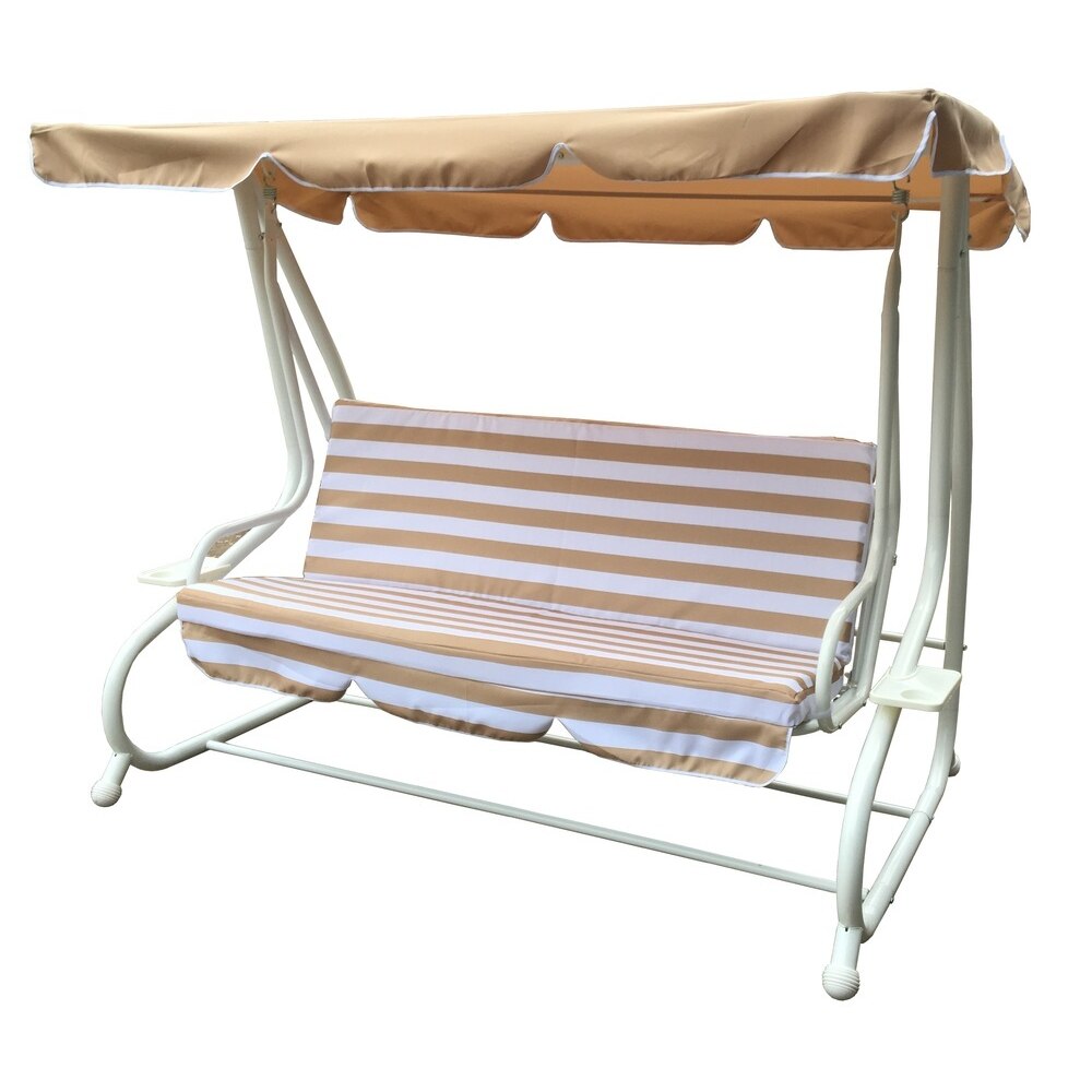 Leagan de gradina, Rojaplast, DE LUXE, Metal, Bej/Alb - eMAG.ro