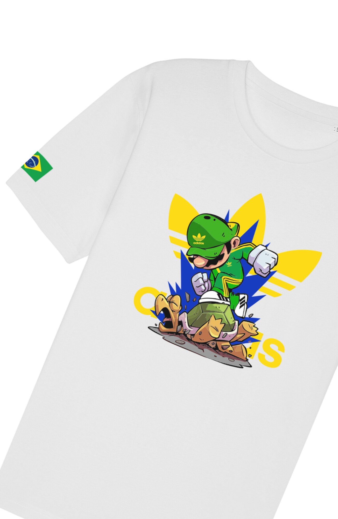 Tricou barbati, Mario wear Adidas - Brazil, Lejer, Alb stins, L - eMAG.ro