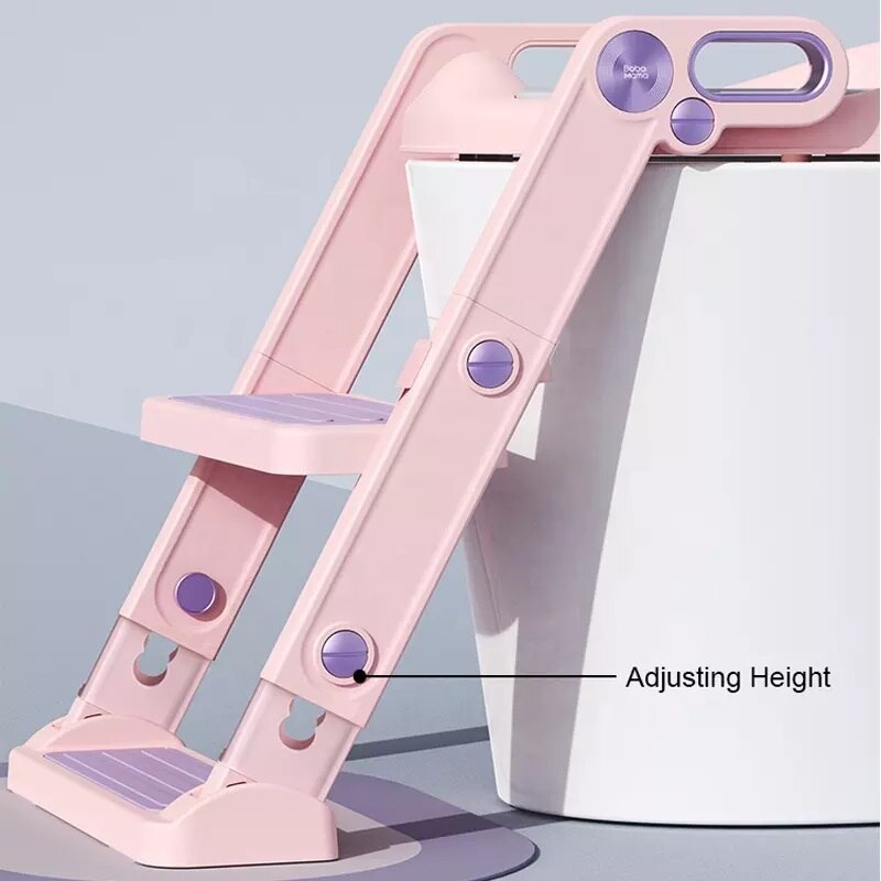 Reductor toaleta cu scara Little Mom Potty Training Pink - eMAG.ro