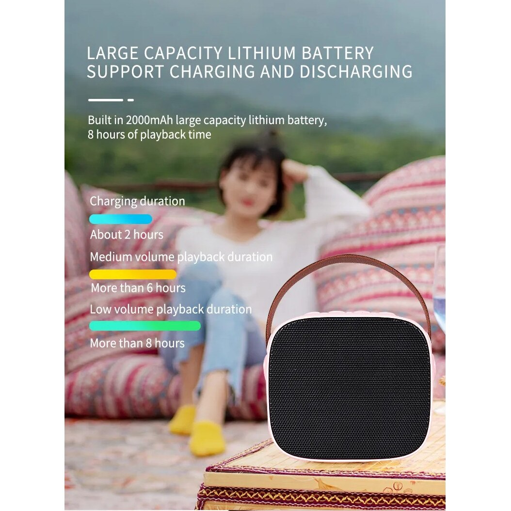 Boxa bluetooth portabila cu doua microfoane wireless, putere 6w ...