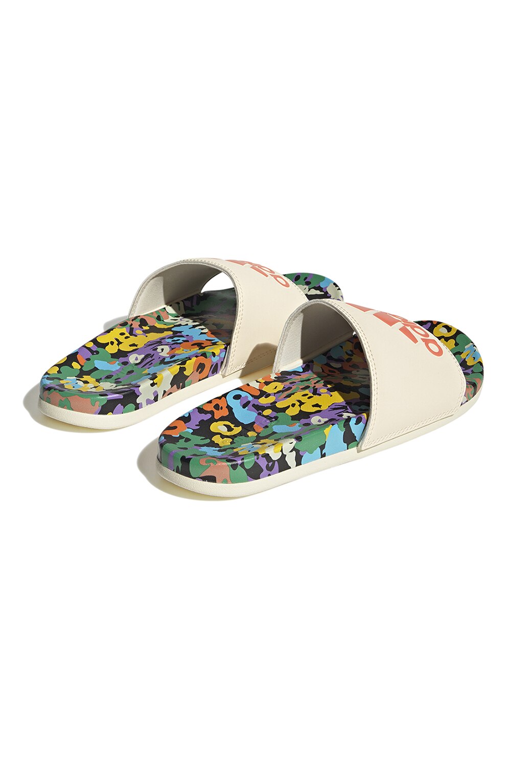 adidas Sportswear, Papuci cu logo Adilette Comfort, Bej deschis, 4 ...