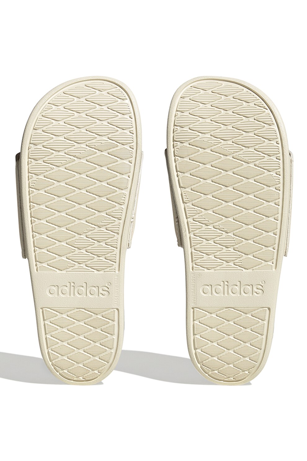 adidas Sportswear, Papuci cu logo Adilette Comfort, Bej deschis, 4 ...