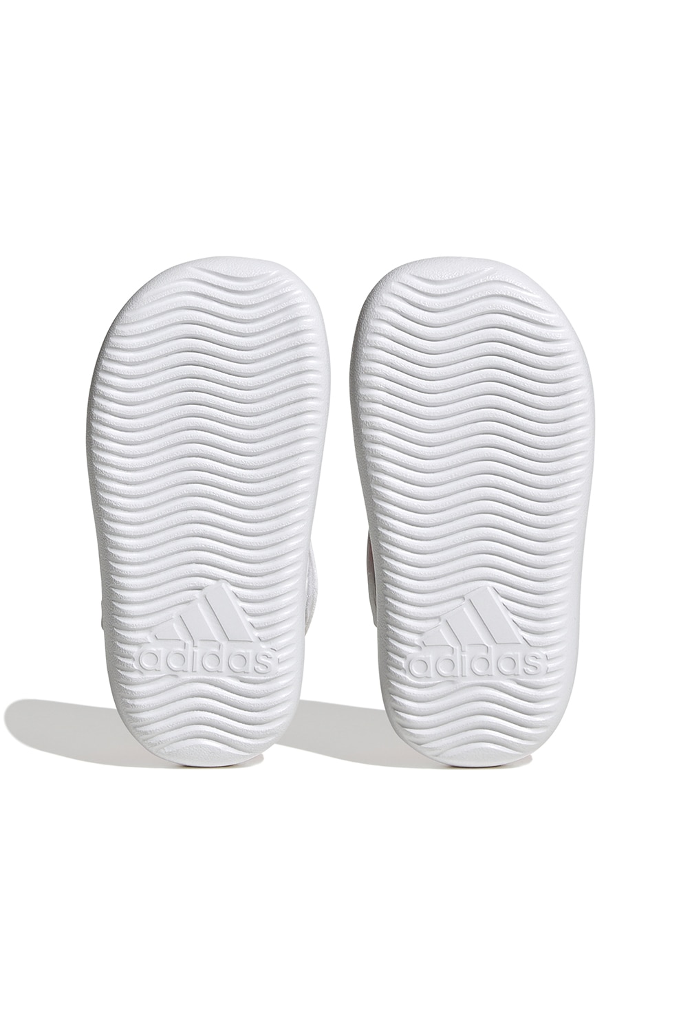 adidas Sportswear, Sandale cu varf inchis si logo contrastant, Alb, Roz ...