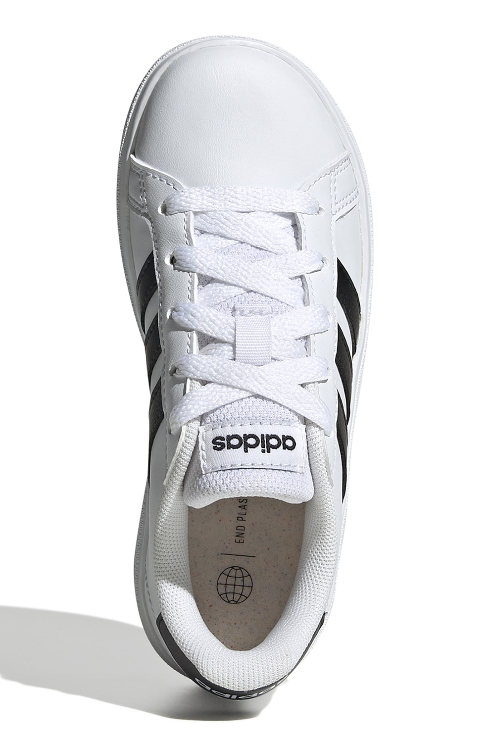 adidas Sportswear, Pantofi sport din piele ecologica Grand Court 2.0, Negru, Alb optic, 34 EU ...