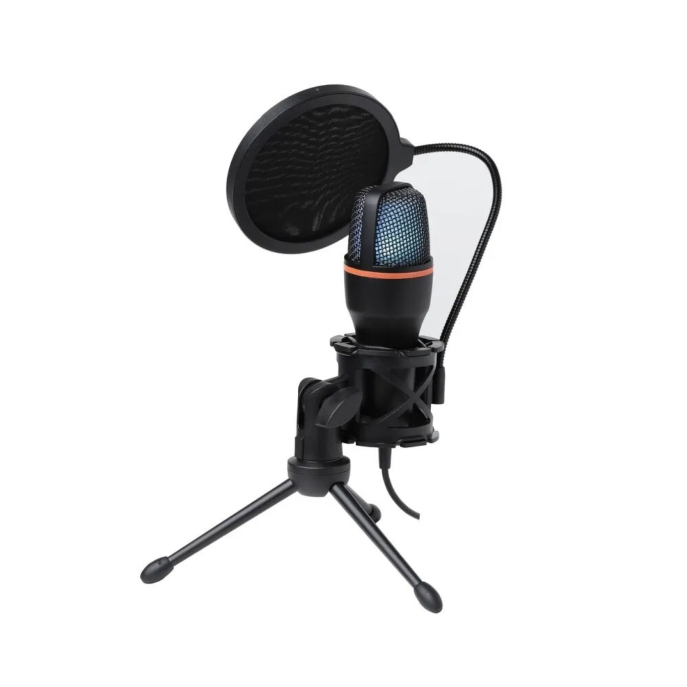 Microfon Gaming, Mini Trepied Reglabil, conectare USB, RGB Led, Perfect ...