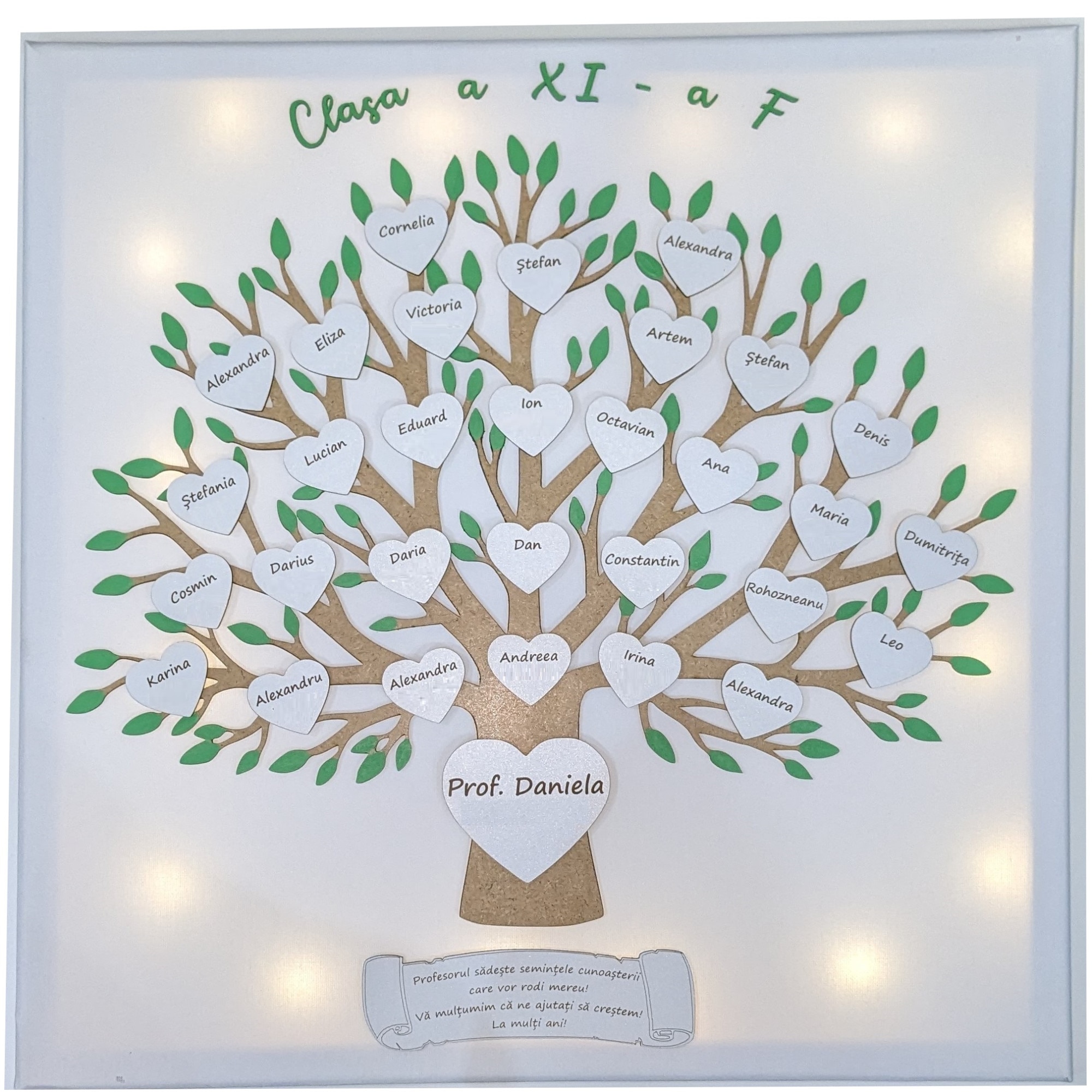 Tablou decor copacul vietii profesor/diriginte 50x50cm, Personalizat cu ...