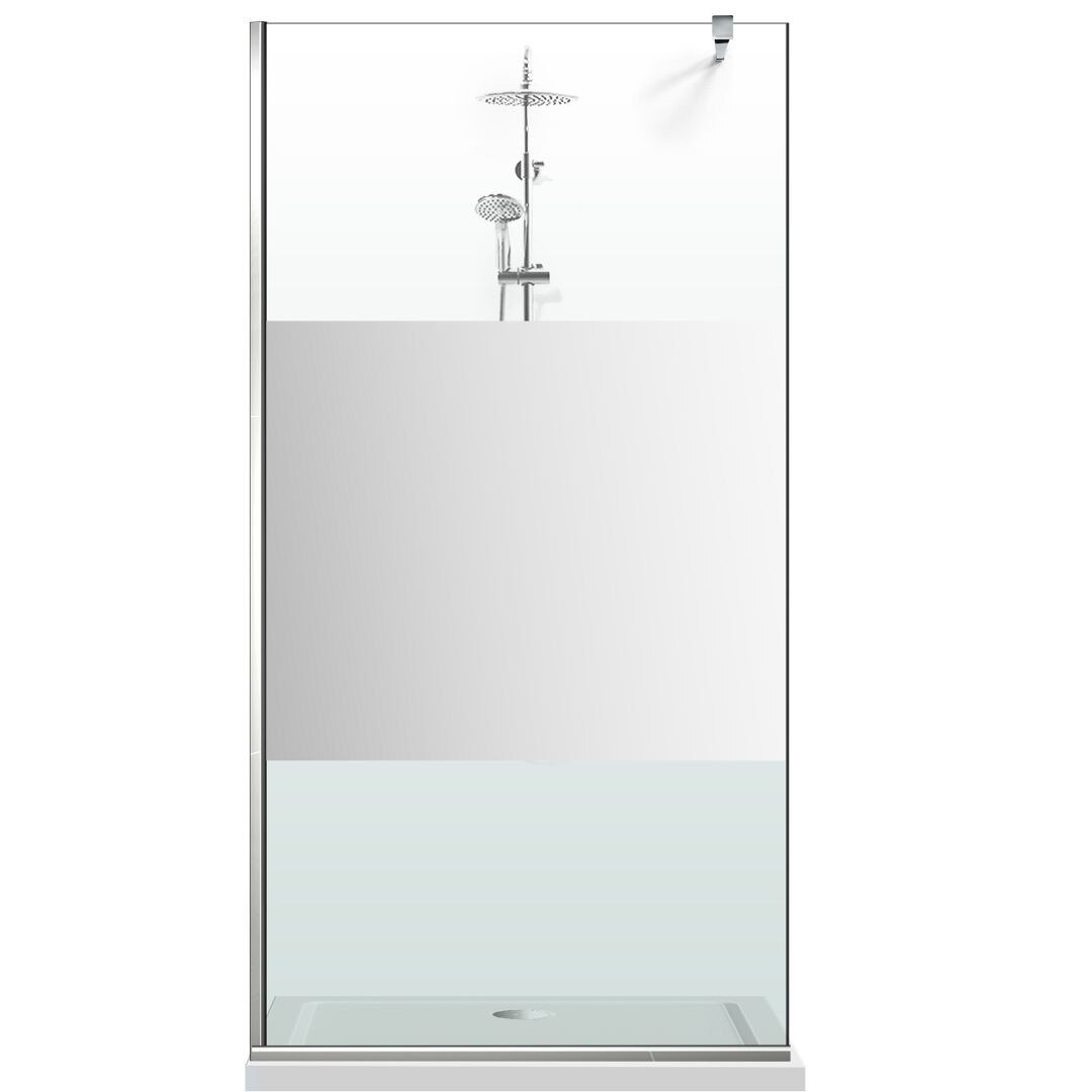 Paravan dus walk-in Aqua Roy ® Inox, model Line incolor, feronerie full ...