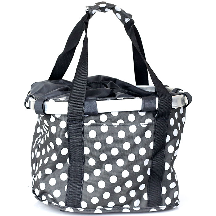 Cos fata bicicleta, Aluminiu si textil, 34x28x24cm, Negru/alb - eMAG.ro