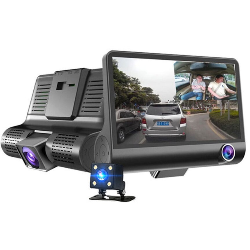 Camera auto GT100, 3 camere, 170°/140°/110°, HD, Negru - eMAG.ro