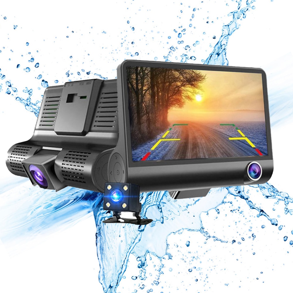 Camera auto GT100, 3 camere, 170°/140°/110°, HD, Negru - eMAG.ro