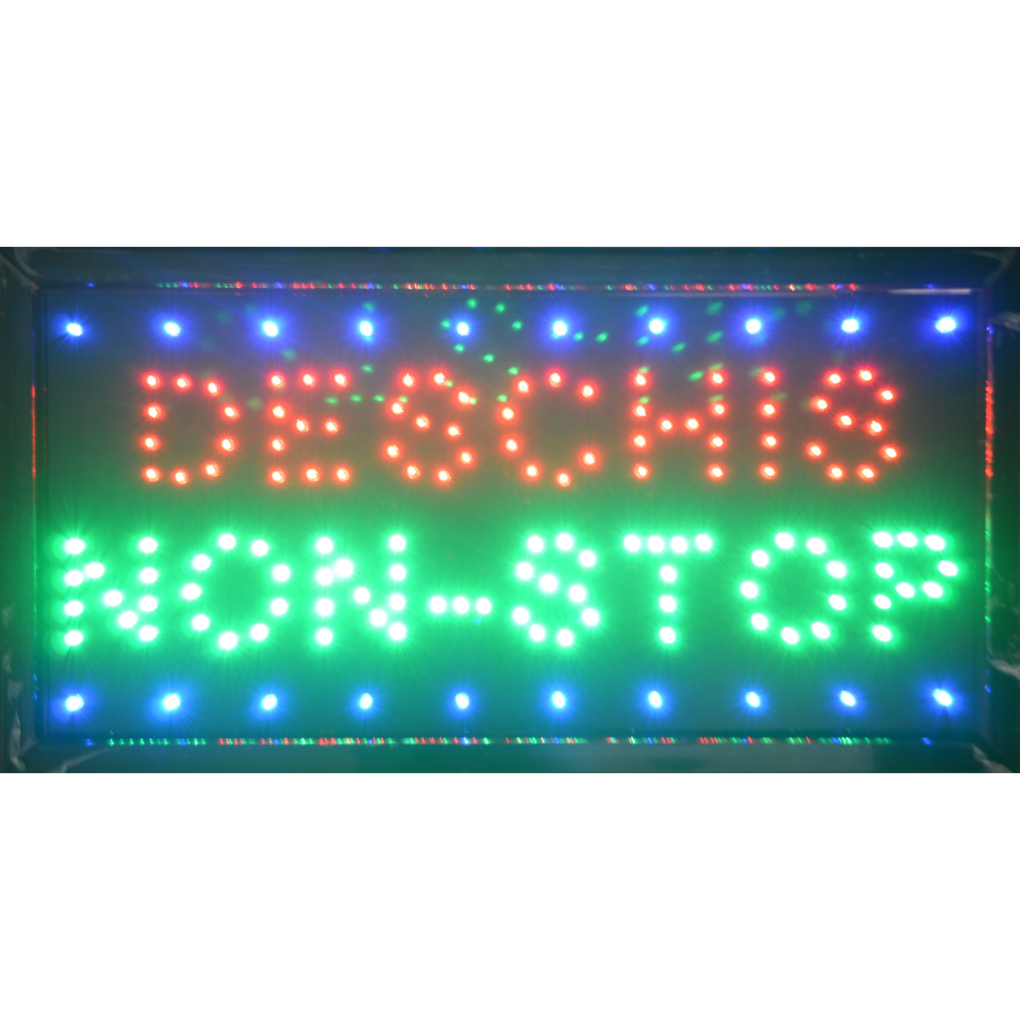 Reclama luminoasa Ledstar, DESCHIS NON STOP, rosu / verde, de interior ...